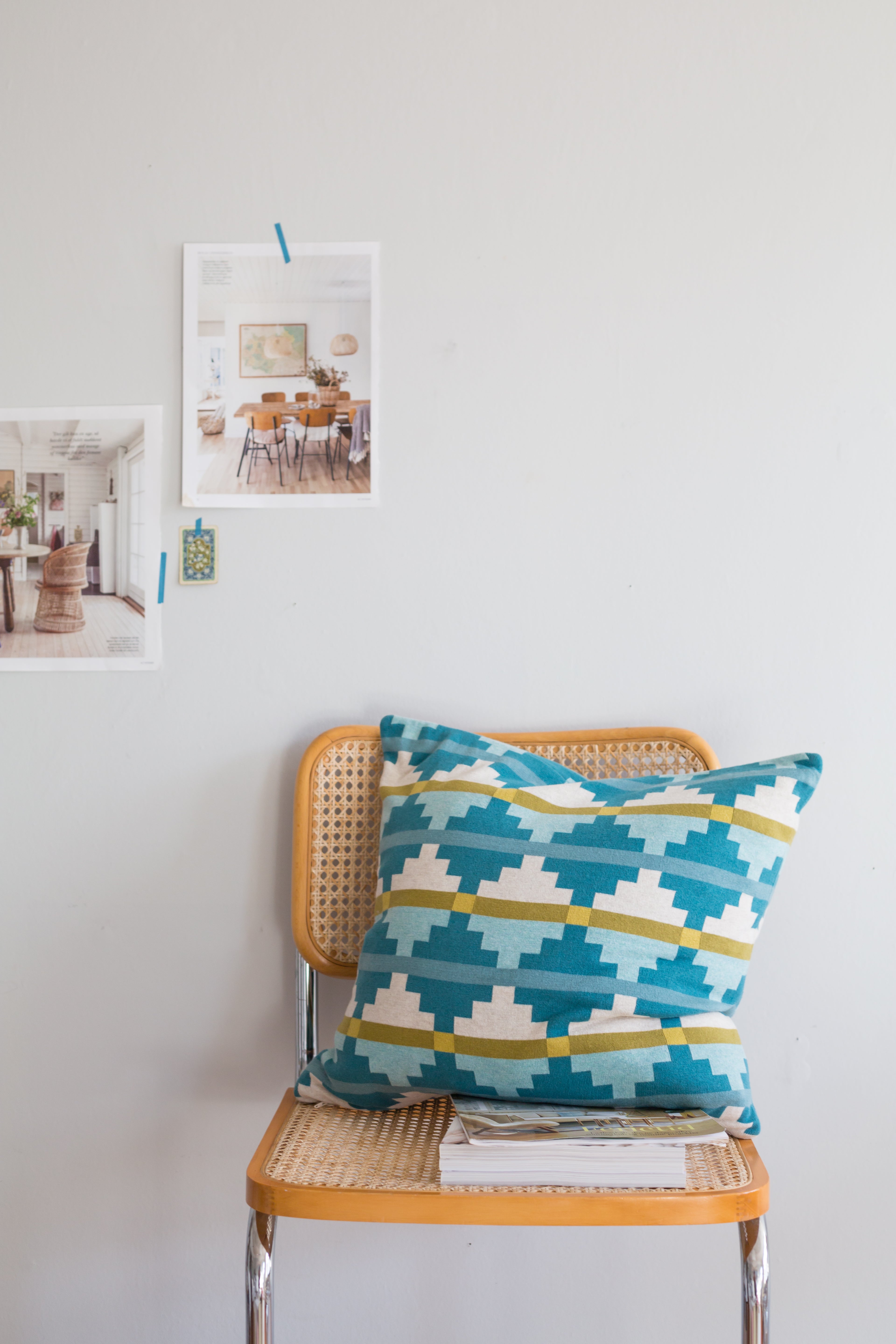 Alf Pillow-Cover Blue, soft jacquard knitted cotton – Funky Doris