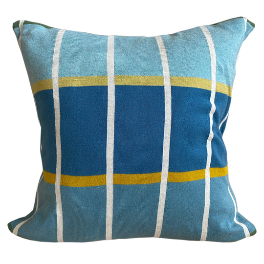 Alvin Pillow Blue, soft jacquard knitted cotton – Funky Doris